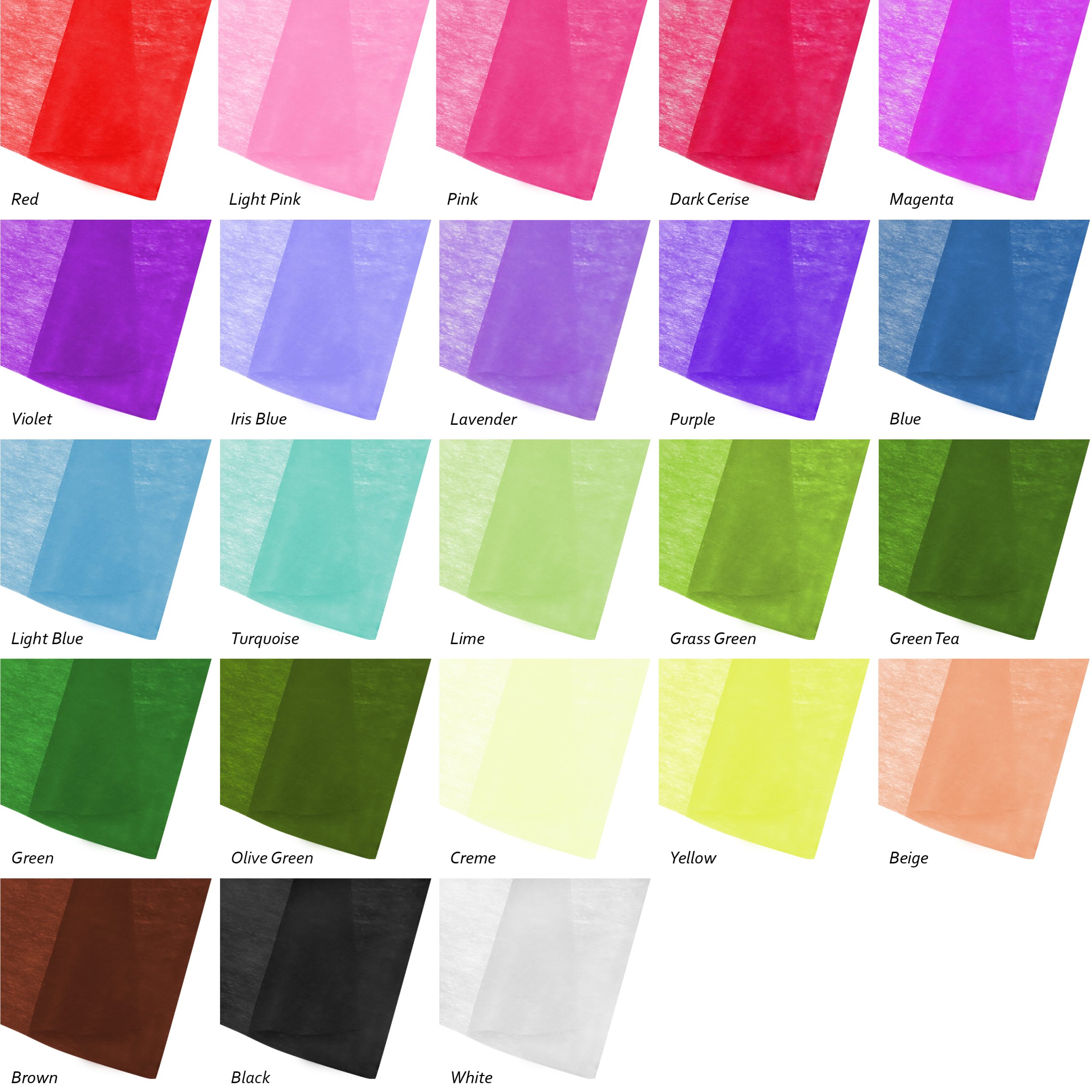 COLORED NON WOVEN SHEET - 100 SHEETS - BOX2PAC - Malaysia Online Box Store