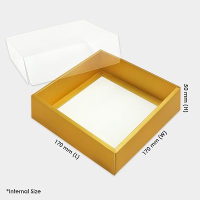 [ G2 ] SQUARE GOLD CLEAR LID GIFT BOX - 25PCS - BOX2PAC - Malaysia ...