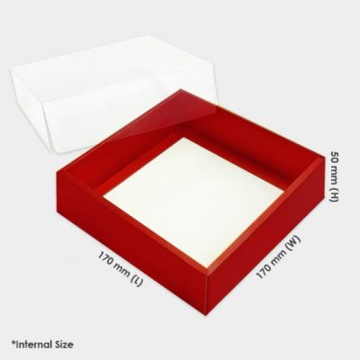 [ G2 ] SQUARE RED CLEAR LID GIFT BOX - 25PCS - BOX2PAC - Malaysia ...
