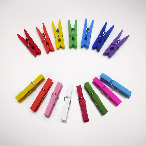 [30mm ASSORTED COLORED] MINI CRAFT WOODEN CLIPS - 50PCS - BOX2PAC ...