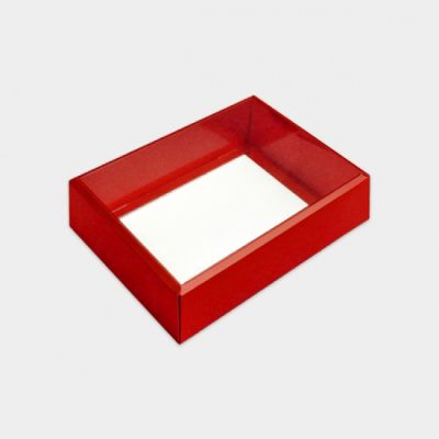 [ G2 ] SMALL RECTANGLE RED CLEAR LID GIFT BOX - 25PCS - BOX2PAC ...