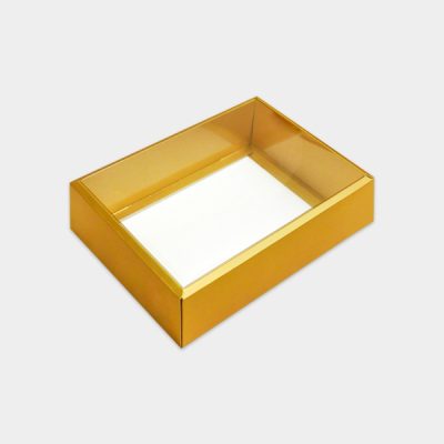[ G2 ] SMALL RECTANGLE GOLD CLEAR LID GIFT BOX - 25PCS - BOX2PAC ...