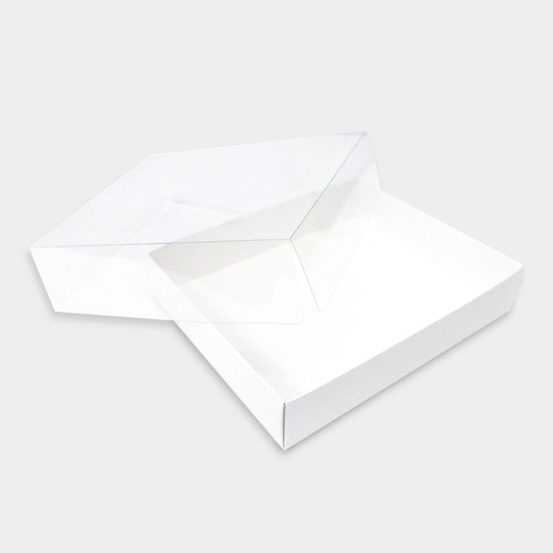 [ SMALL RECTANGLE WHITE ] CLEAR LID GIFT BOX - 25PCS - BOX2PAC ...