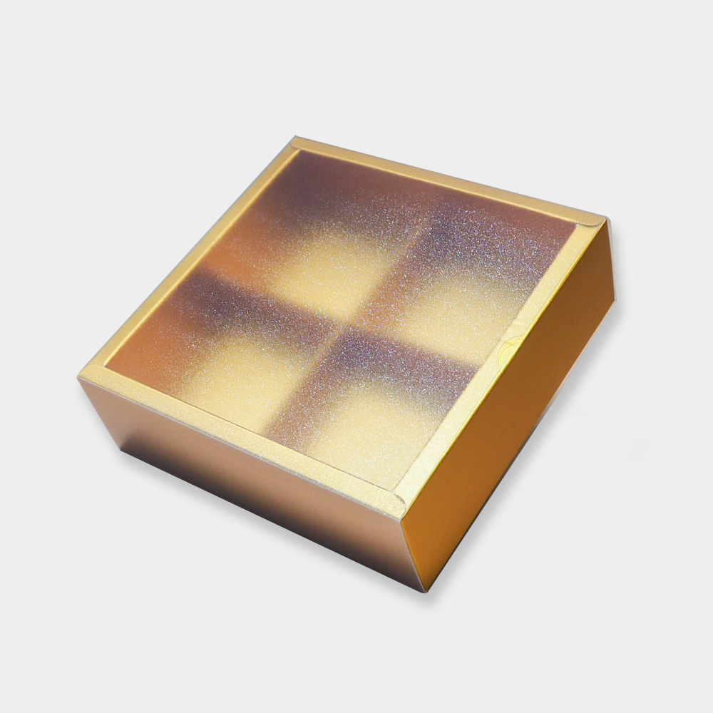 [ CLEAR LID ] GOLD DIVIDER GIFT BOX - SQUARE - 25PCS - BOX2PAC ...