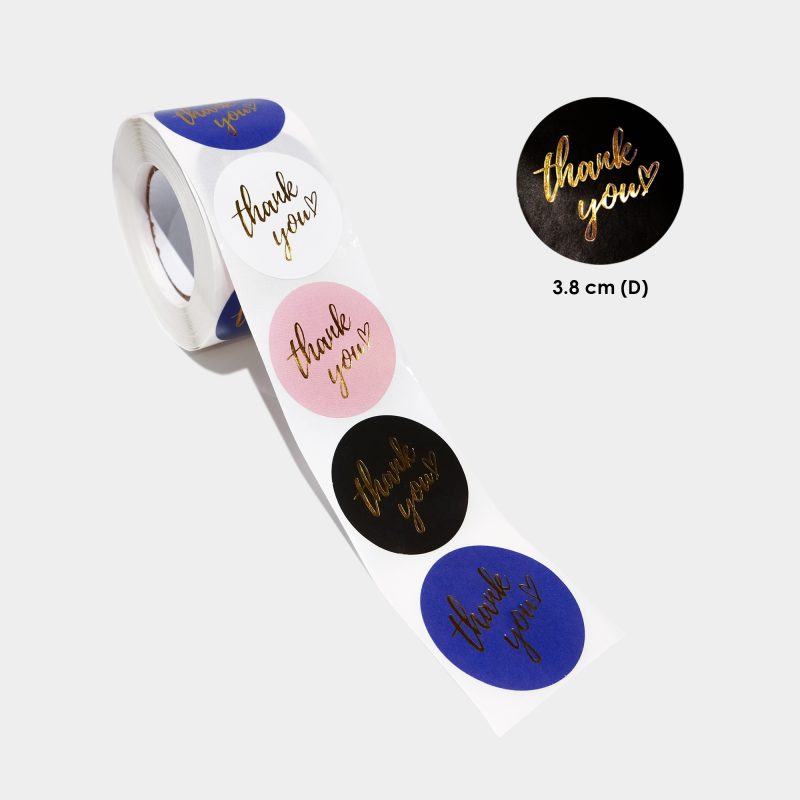 [ G2 ] 3.8cm ROUND THANK YOU STICKER - 1 ROLL - BOX2PAC - Malaysia ...