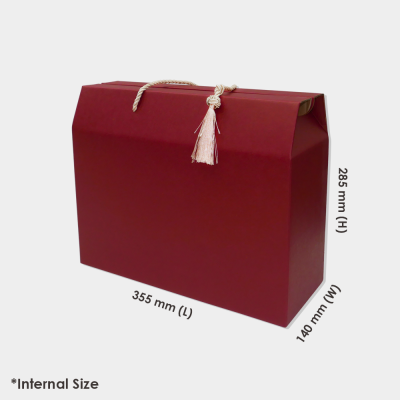 [ G4 RED ] KRAFT HAMPER BOX WITH STRING - 10PCS - BOX2PAC - Malaysia Online Box Store