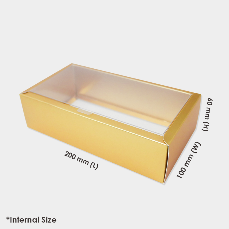 [ G2 ] RECTANGLE GOLD CLEAR LID GIFT BOX - 25 PCS - BOX2PAC - Malaysia ...