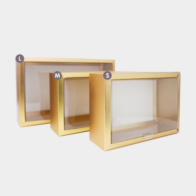[ G2 ] RECTANGLE GOLD CLEAR LID GIFT BOX - 25 PCS - BOX2PAC - Malaysia ...