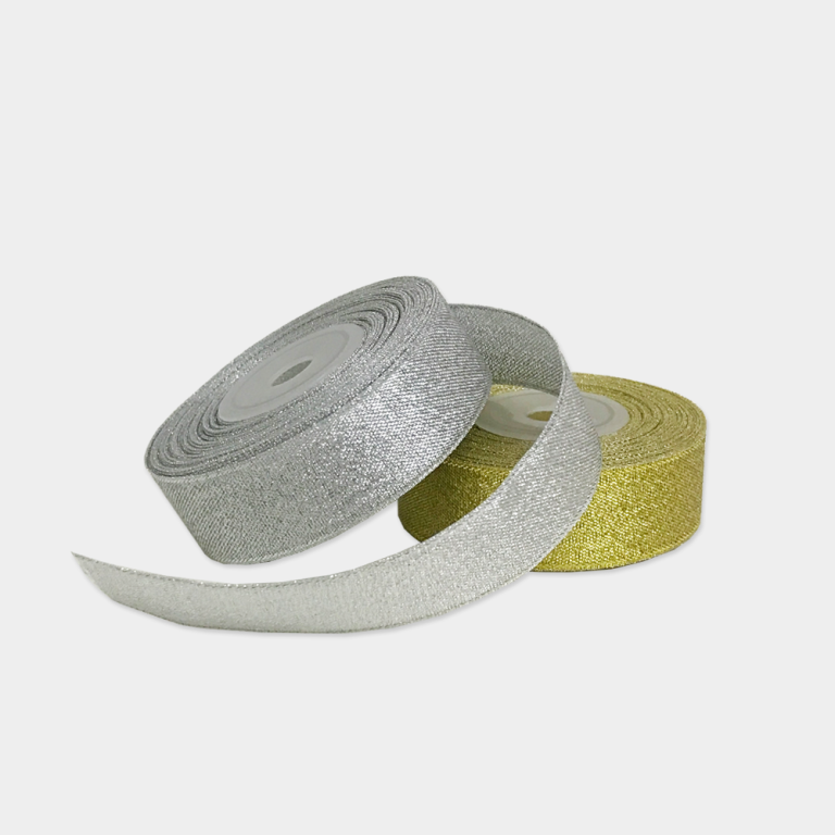 [ RIBBON ] 2CM METALLIC GLITTER GOLD / SILVER RIBBON ROLL - 10 M ...