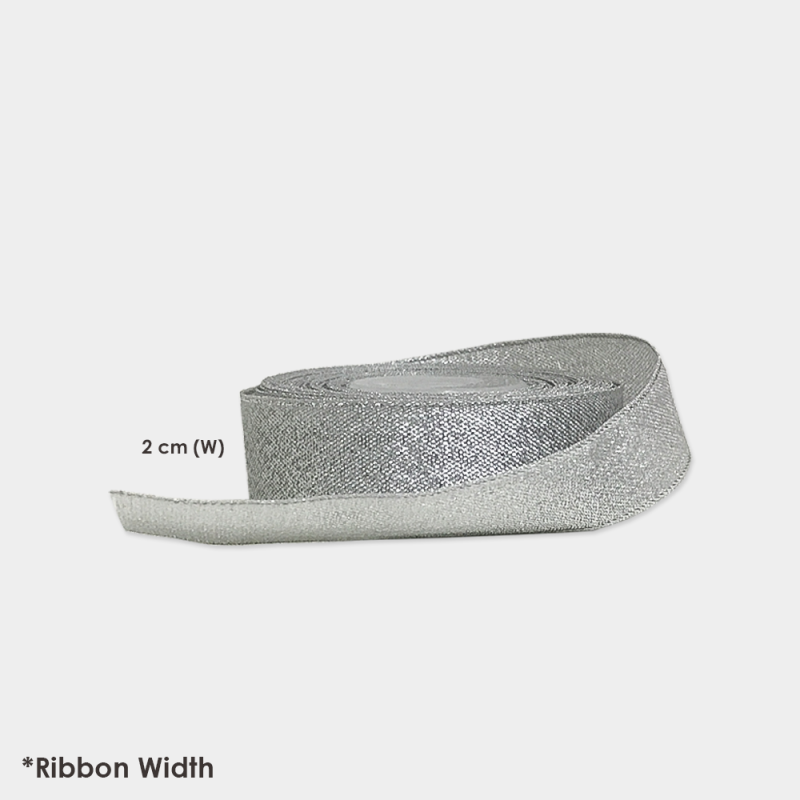 [ RIBBON ] 2CM METALLIC GLITTER GOLD / SILVER RIBBON ROLL - 10 M ...