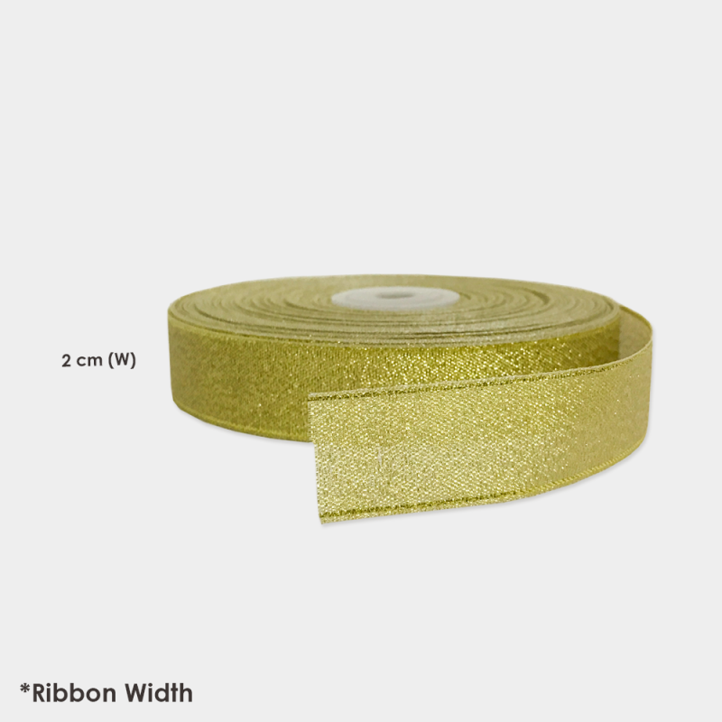 [ RIBBON ] 2CM METALLIC GLITTER GOLD / SILVER RIBBON ROLL - 45 METERS ...