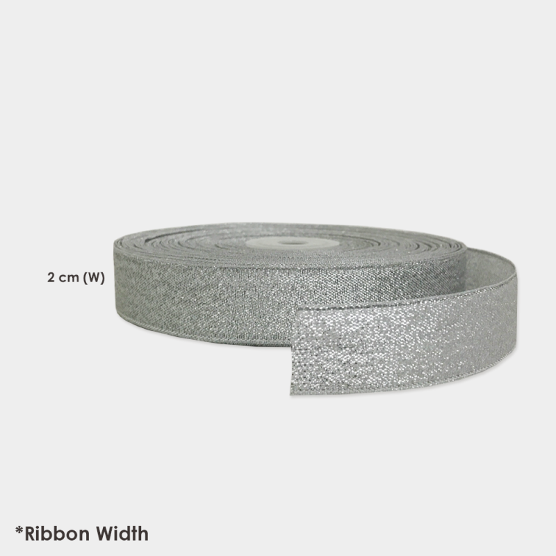 [ RIBBON ] 2CM METALLIC GLITTER GOLD / SILVER RIBBON ROLL - 45 METERS ...