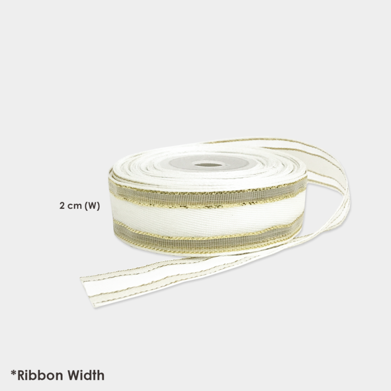 [ RIBBON ] 2CM WHITE SATIN ORGANZA RIBBON ROLL - 10 M / 45 M - BOX2PAC ...