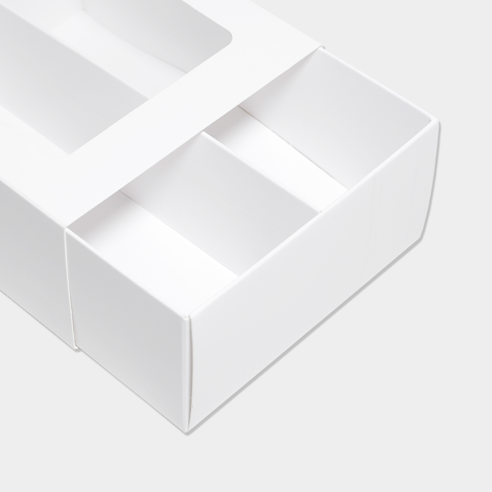 [ WINDOW ] WHITE SLIDING GIFT BOX WITH DIVIDER - 25 PCS - BOX2PAC ...