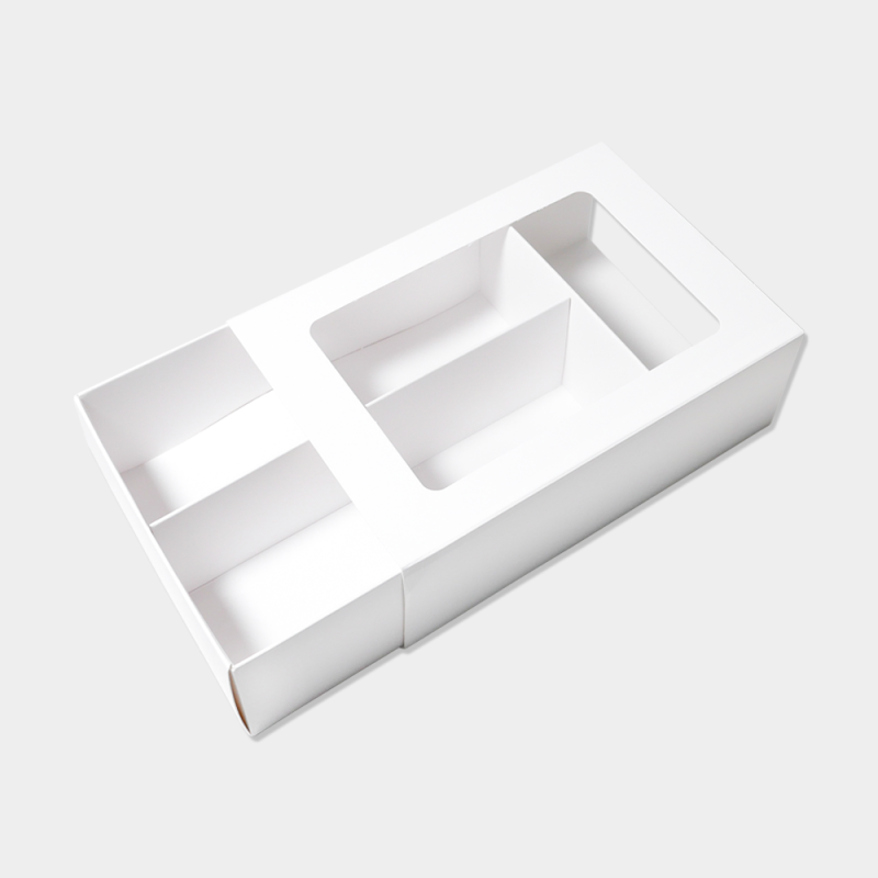 [ WINDOW ] WHITE SLIDING GIFT BOX WITH DIVIDER - 25 PCS - BOX2PAC ...