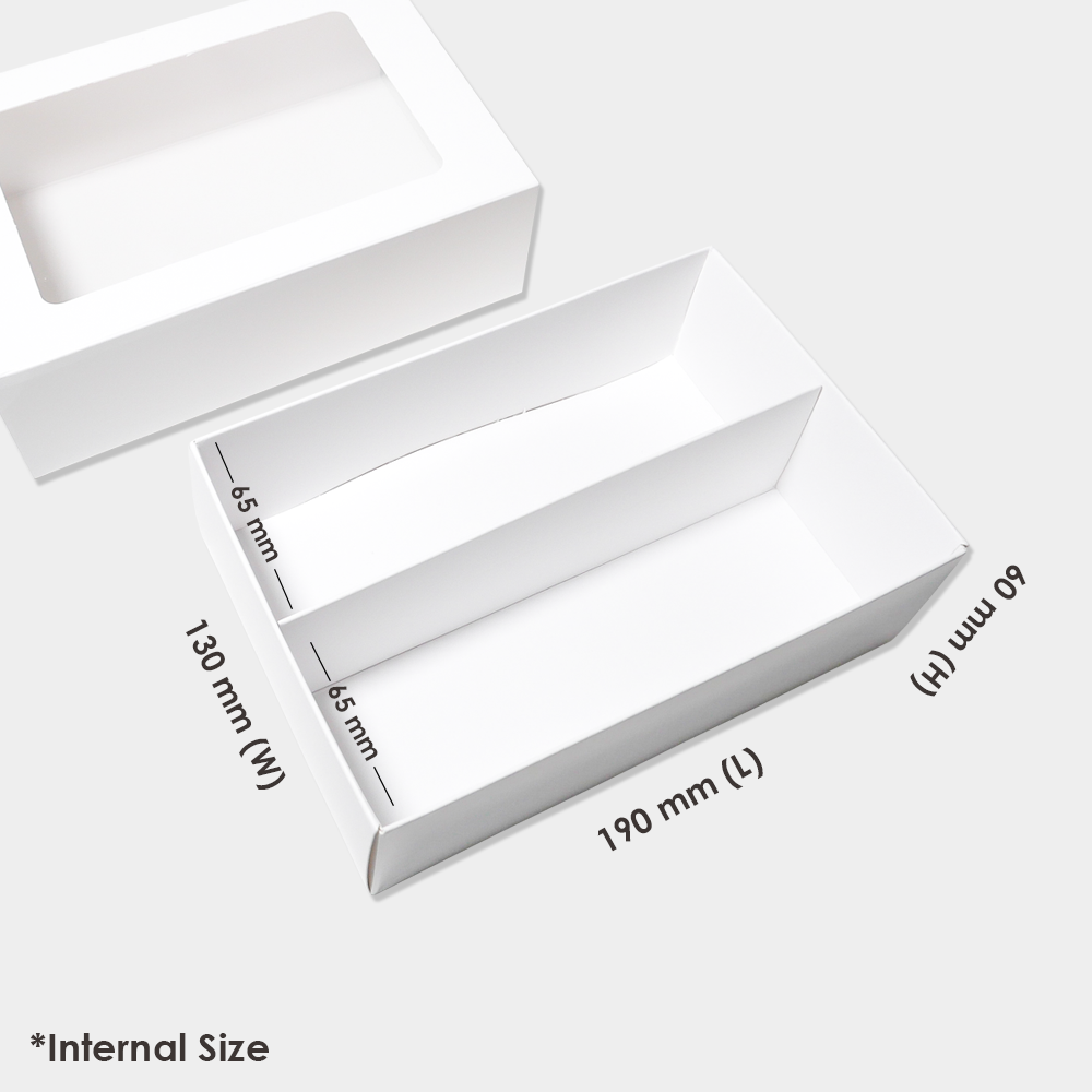 [ WINDOW ] WHITE SLIDING GIFT BOX WITH DIVIDER - 25 PCS - BOX2PAC ...