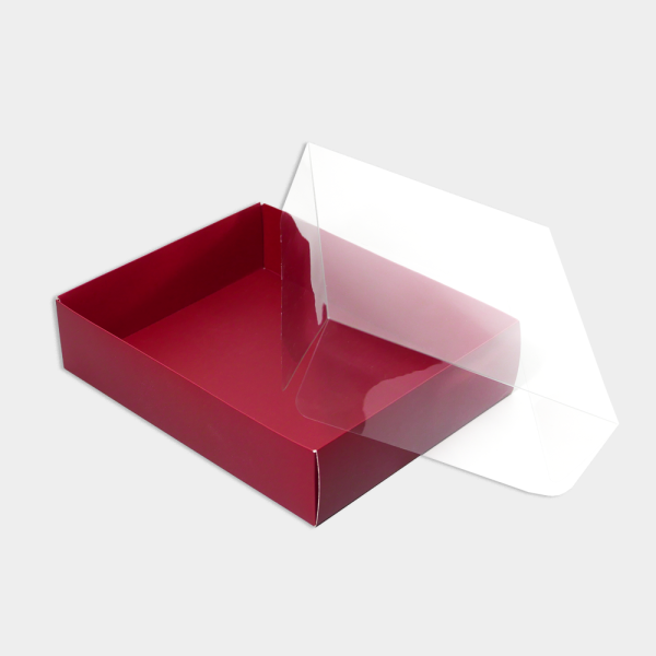 RECTANGLE MAROON CLEAR LID GIFT BOX - 10PCS - BOX2PAC - Malaysia Online ...