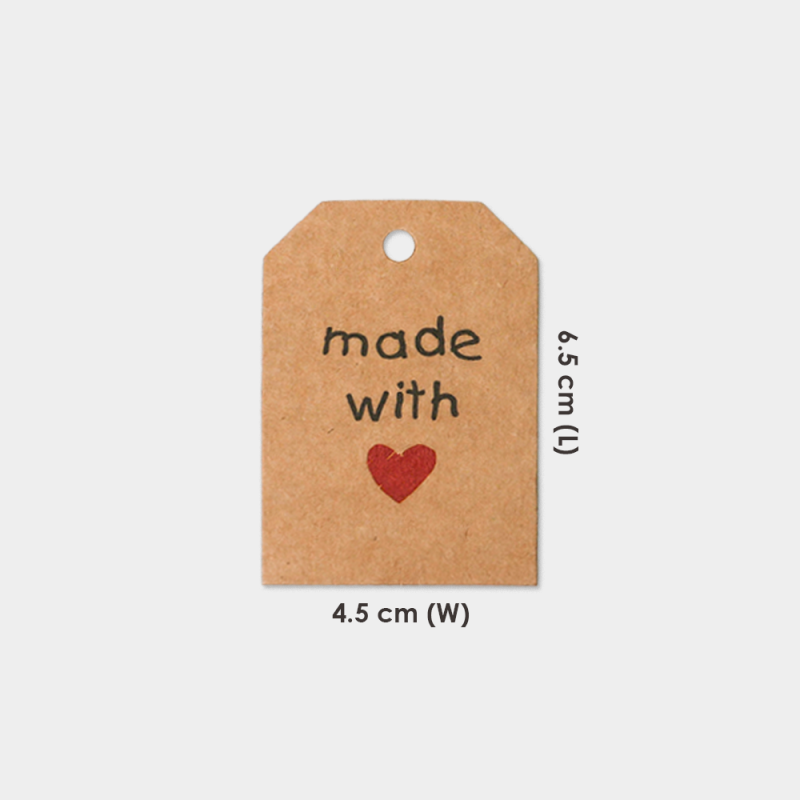 [ G1 ] PRINTED KRAFT MADE WITH LOVE GIFT TAG - 25PCS - BOX2PAC ...