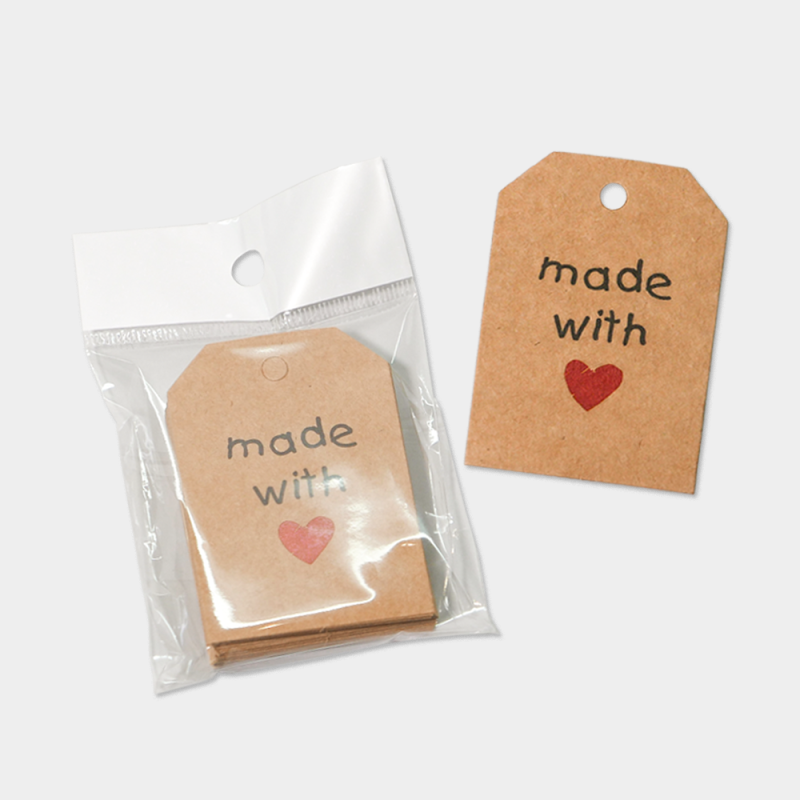 [ G1 ] PRINTED KRAFT MADE WITH LOVE GIFT TAG - 25PCS - BOX2PAC ...