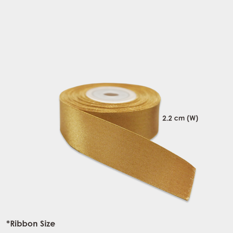 [ RIBBON ] 2.2CM GLITTER DARK GOLD SATIN RIBBON - 9.5M - BOX2PAC ...