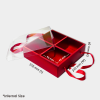 [ G1 ] CLEAR LID DIVIDER METALLIC RED SQUARE CARRY GIFT BOX - 10PCS ...