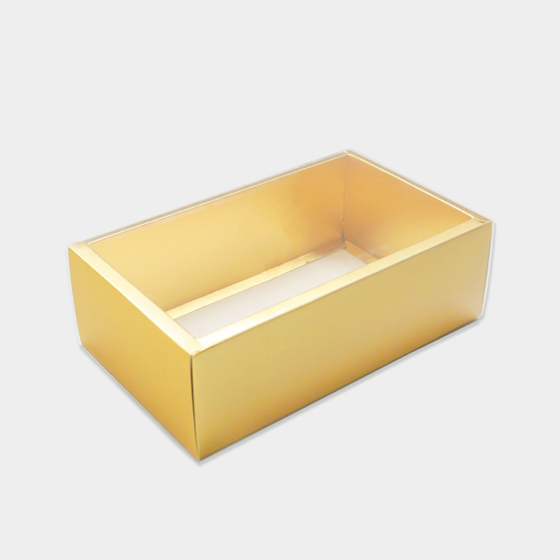 [ G2 ] SLIDING METALLIC GOLD CLEAR LID GIFT BOX - RECTANGLE - 10PCS ...