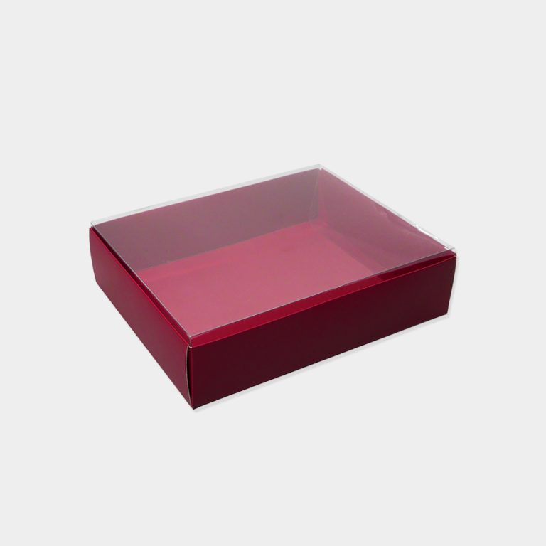 [ G2 ] RECTANGLE MAROON CLEAR LID GIFT BOX - 10PCS - BOX2PAC - Malaysia ...