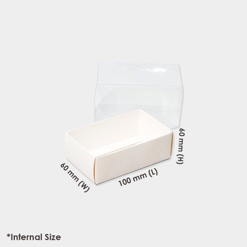 [ G3 ] TALL CLEAR LID MINI RECTANGLE WHITE GIFT BOX - 25PCS - BOX2PAC ...