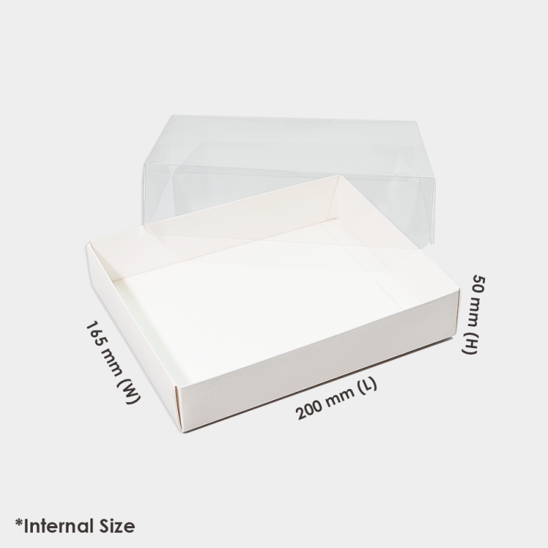 [ G2 ] SMALL RECTANGLE WHITE CLEAR LID GIFT BOX - 25PCS - BOX2PAC ...