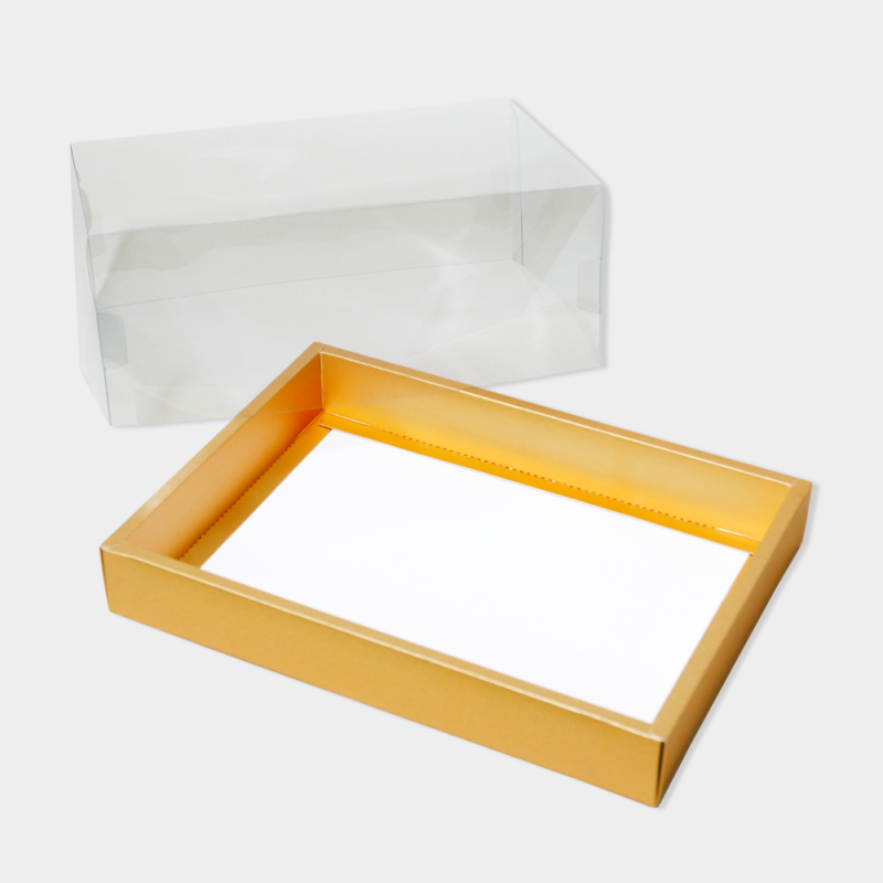 [ G3 ] TALL CLEAR LID GOLD PAPER BOX - 10PCS - BOX2PAC - Malaysia ...