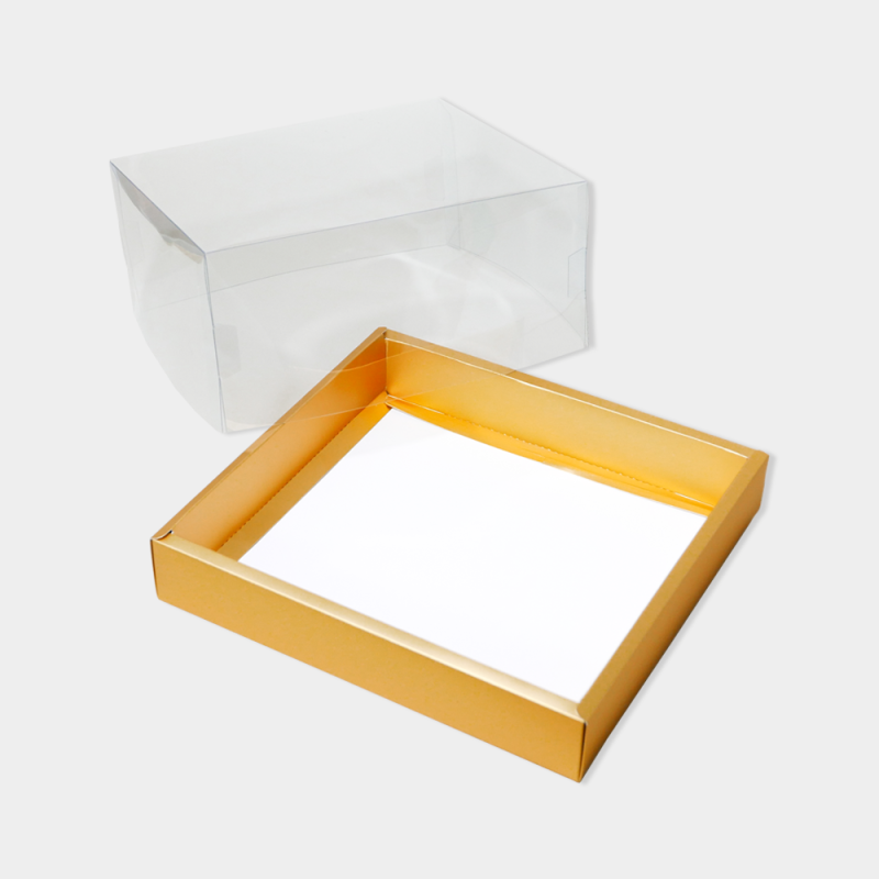 [ G3 ] TALL CLEAR LID GOLD PAPER BOX - 10PCS - BOX2PAC - Malaysia ...