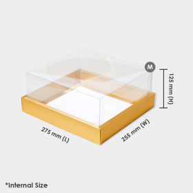 [ G1 ] CLEAR LID DIVIDER METALLIC RED SQUARE CARRY GIFT BOX - 10PCS ...